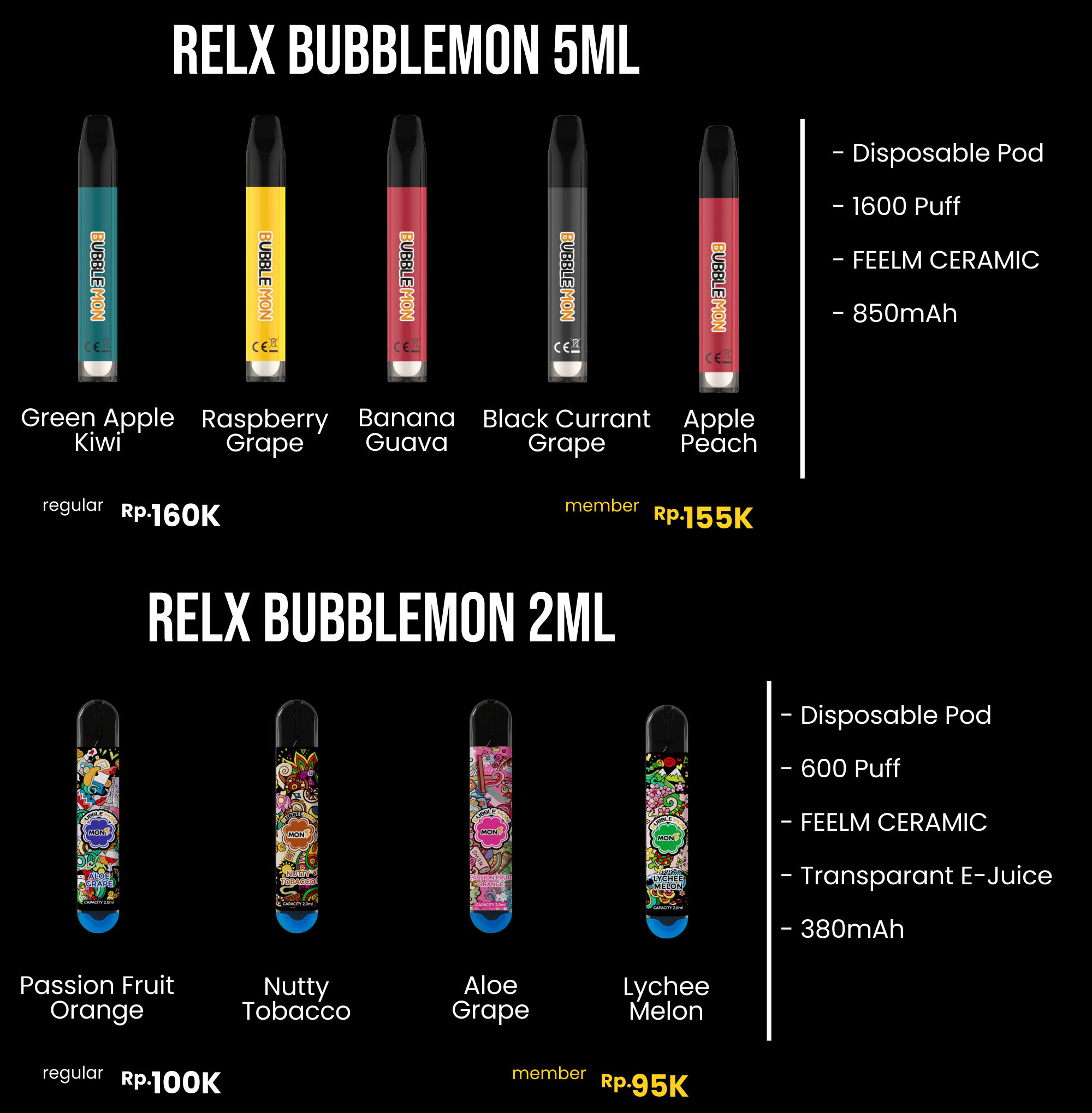 Disposable Pods – RELX BALI